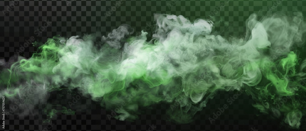 Green toxic smoke cloud overlayed on a transparent background. Haze of ...