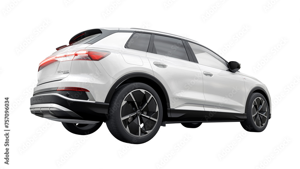 Berlin. Germany. March 11, 2024. Audi Q4 e-tron 2022. White modern ...