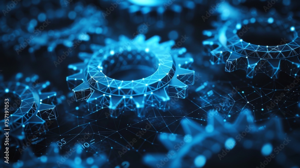Abstract ISO standards quality control concept. Cogs and gear wheel ...