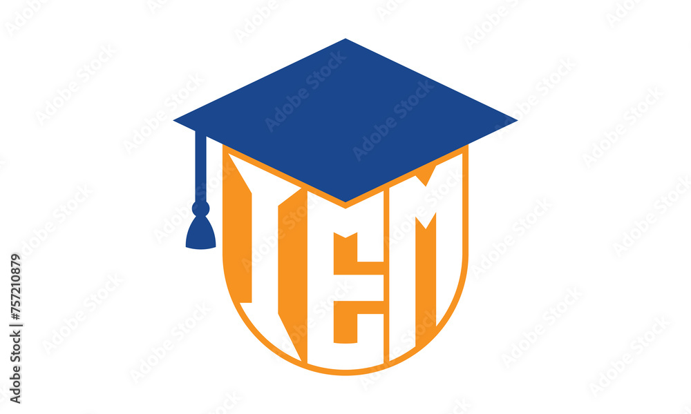 IEM initial letter academic logo design vector template. school college ...