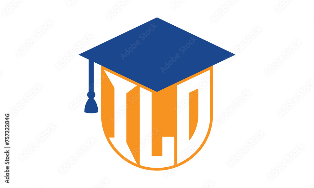 ILO initial letter academic logo design vector template. school college ...