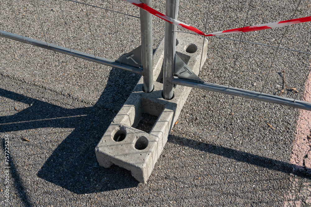 concrete pedestal for high visibility net, work in progress on a ...