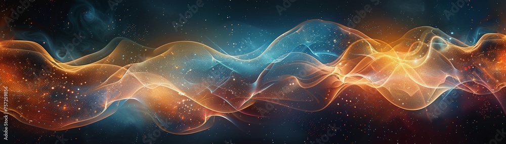 Vibrational Frequencies Abstract representation of sound waves and ...