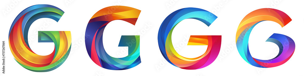 Letter G with colorful gradients, Logo design, alphabet, isolated on a ...