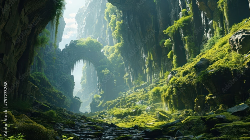 surreal and fantastical landscape, where reality merges with the ...