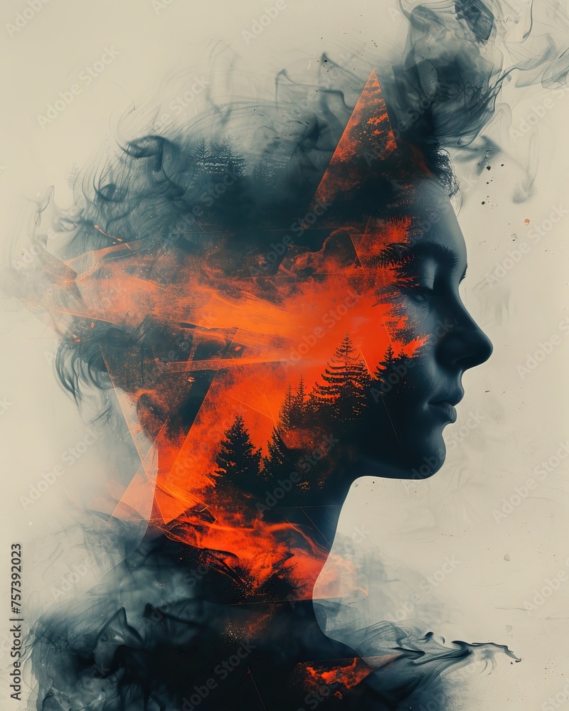 fire and Ice human abstract minimalistic digital manipulation separate ...