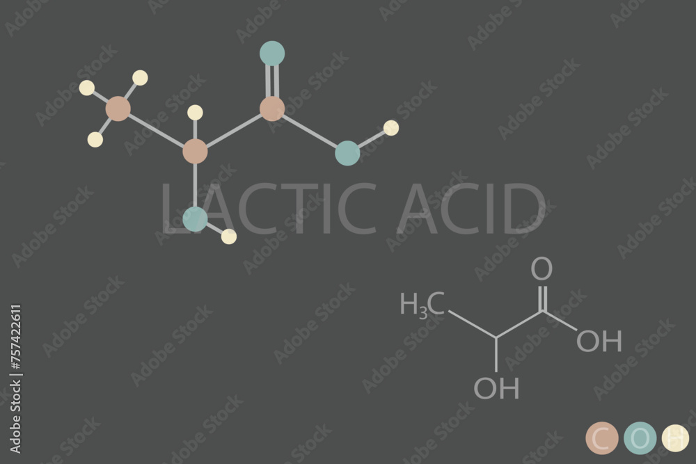lactic acid molecular skeletal chemical formula Stock Vector | Adobe Stock