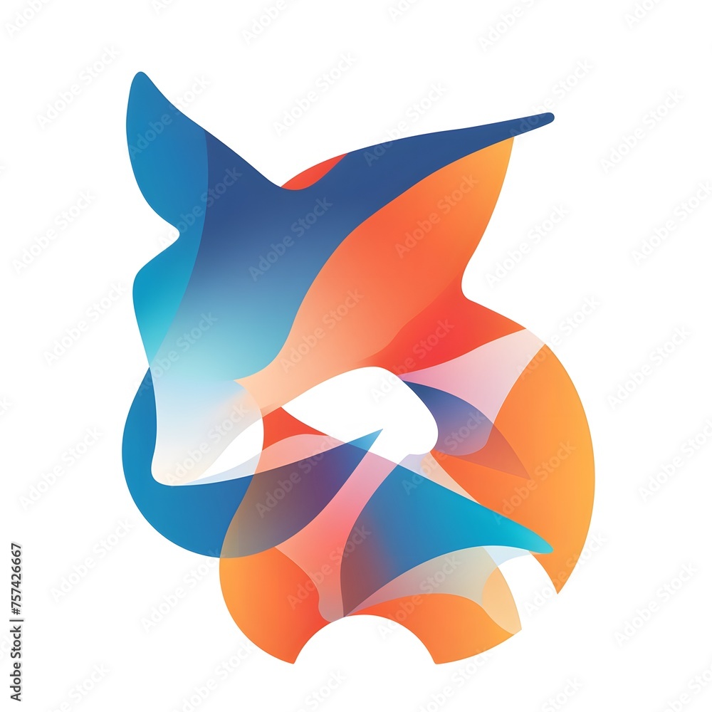Abstract Fox Icon: In this contemporary logo, the fox is abstractly ...