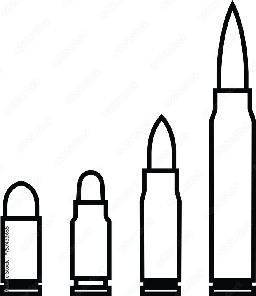 Vector de Stock bullets set in vintage monochrome style. Design element ...