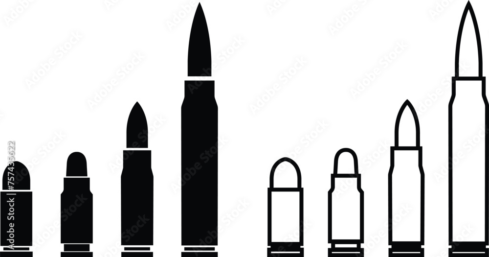 bullets set in vintage monochrome style. Design element for logo, label, sign, emblem, poster ...