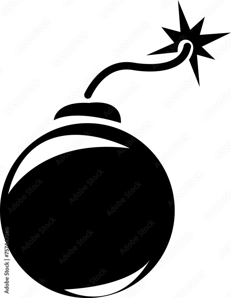 Bomb icon, vector. Flat design style. bomb icon isolated on transparent ...