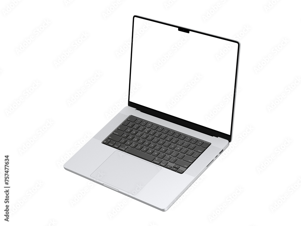 Laptop mockup with transparent screen for inserting images, isolated ...