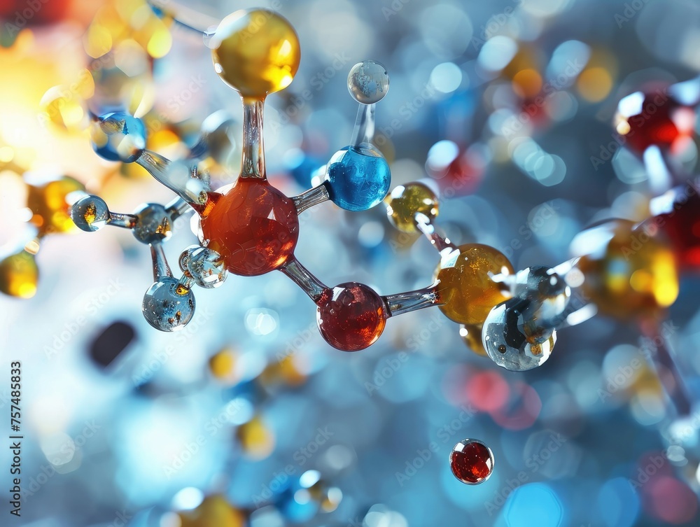 Molecule atom model depicting the complexity and intricacy of ozone and ...