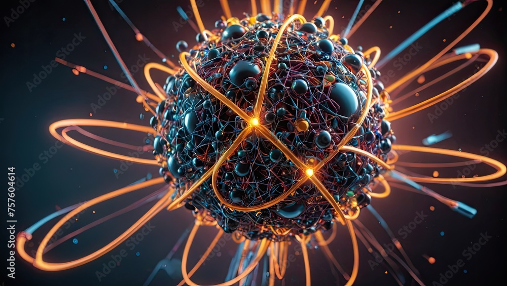 Science background quantum and subatomic particles wave-particle ...