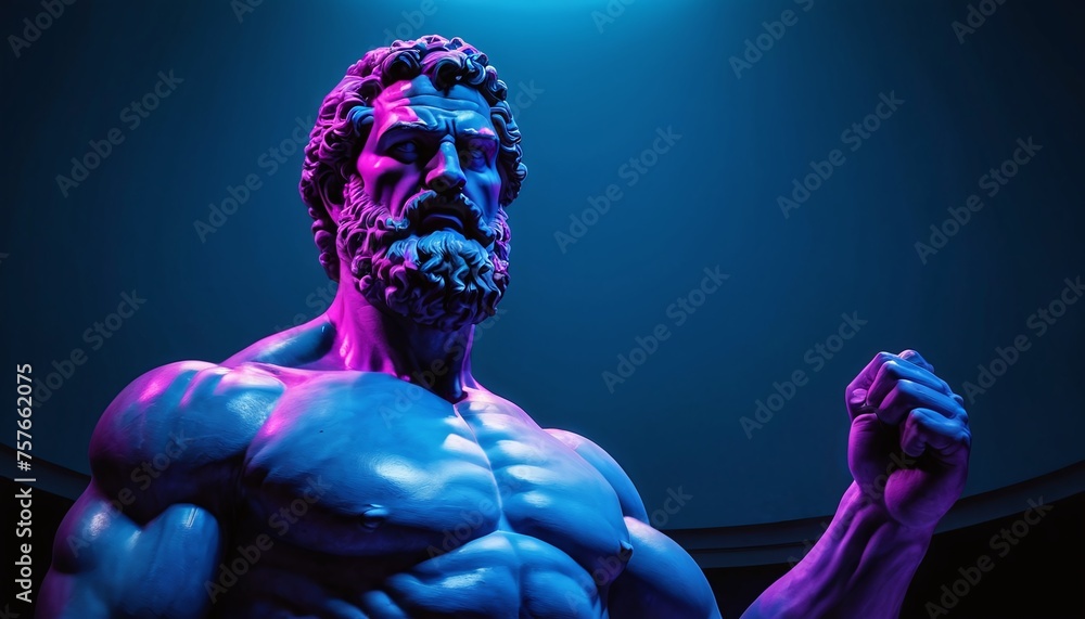 Angry Muscular bodybuilder man victory Stock Photo | Adobe Stock