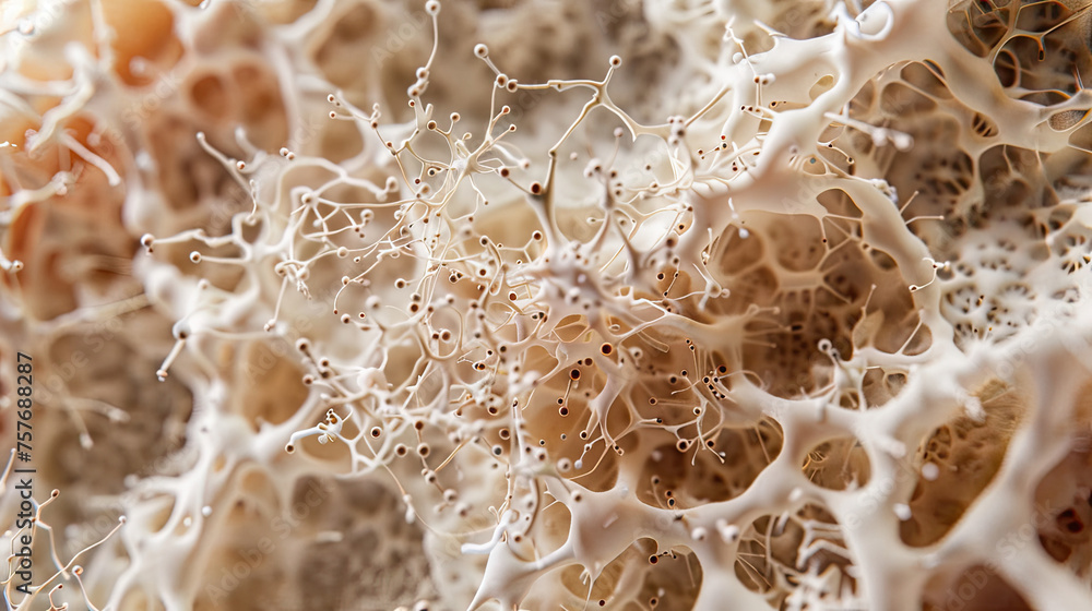 This detailed close-up sketch depicts Rhizopus stolonifer, commonly ...