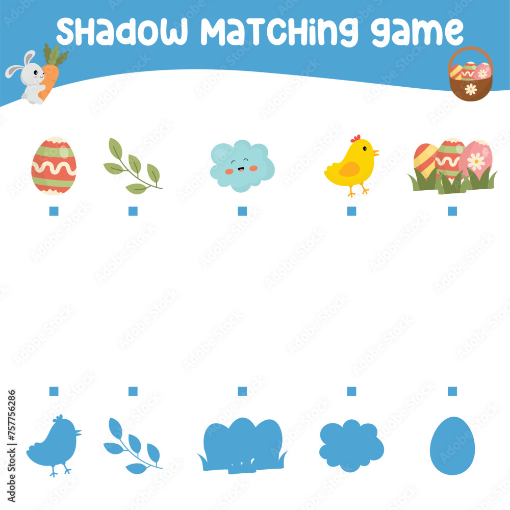 Matching shadow game for children. Find the correct shadow. Worksheet ...