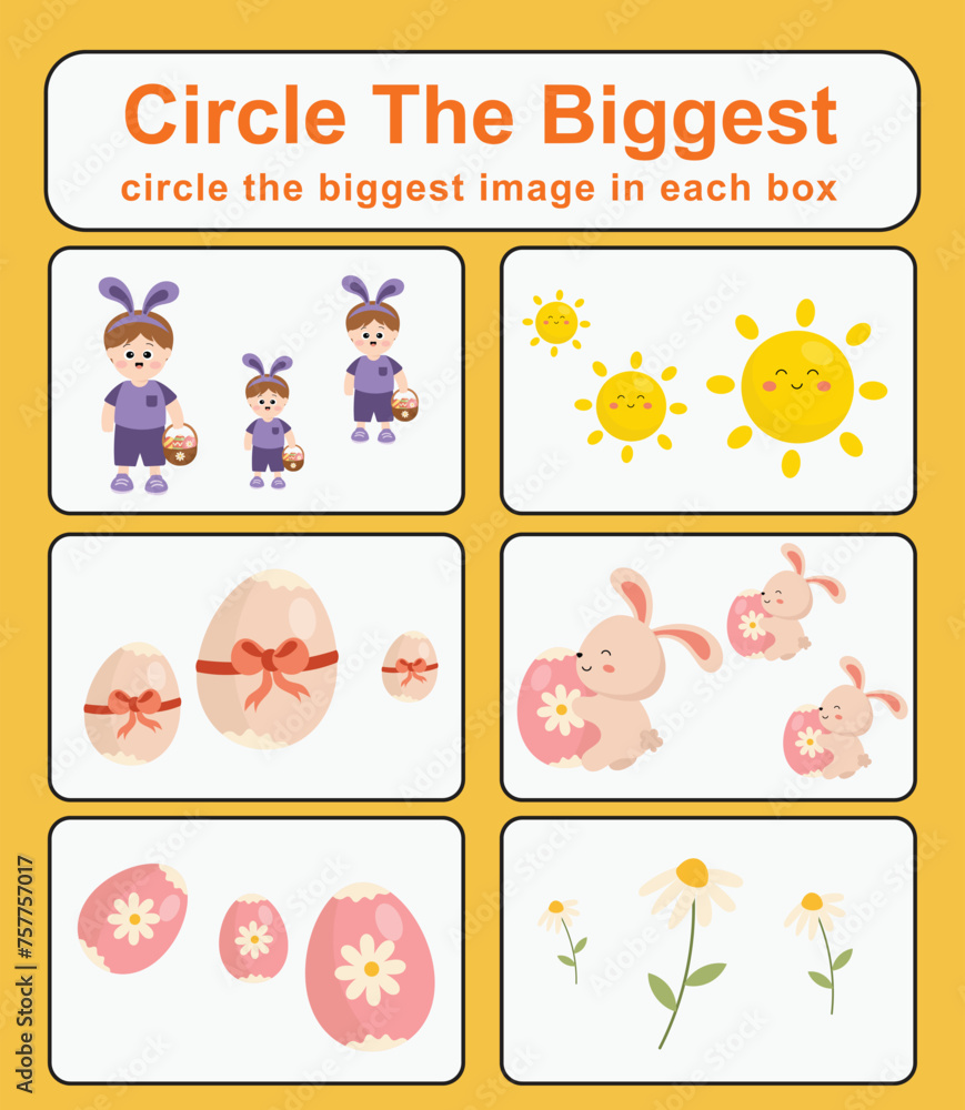 Circle the bigger worksheet. Learning about comparison. Printable ...