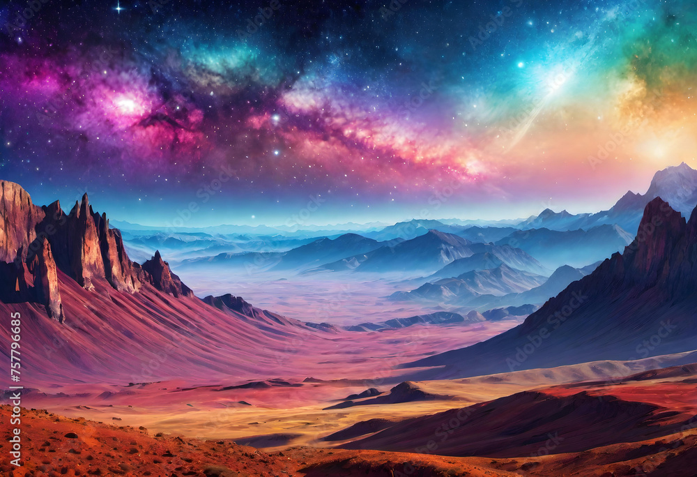 Stock-Illustration „Galactic Landscape Background, Background, Galactic ...