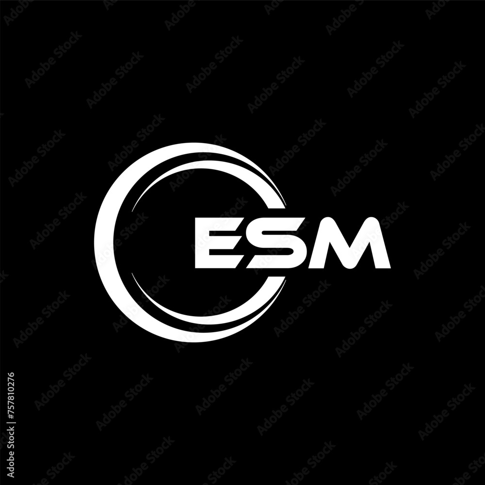 ESM letter logo design in illustration. Vector logo, calligraphy ...