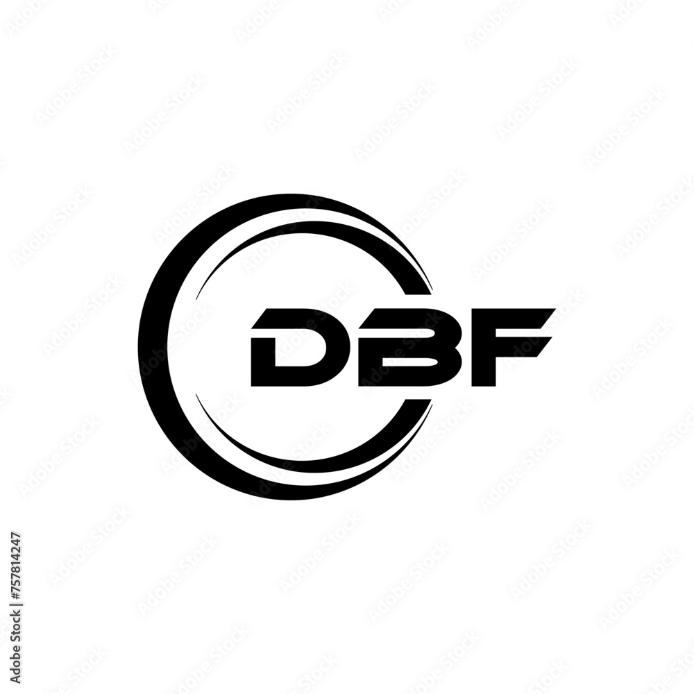 DBF letter logo design in illustration. Vector logo, calligraphy ...