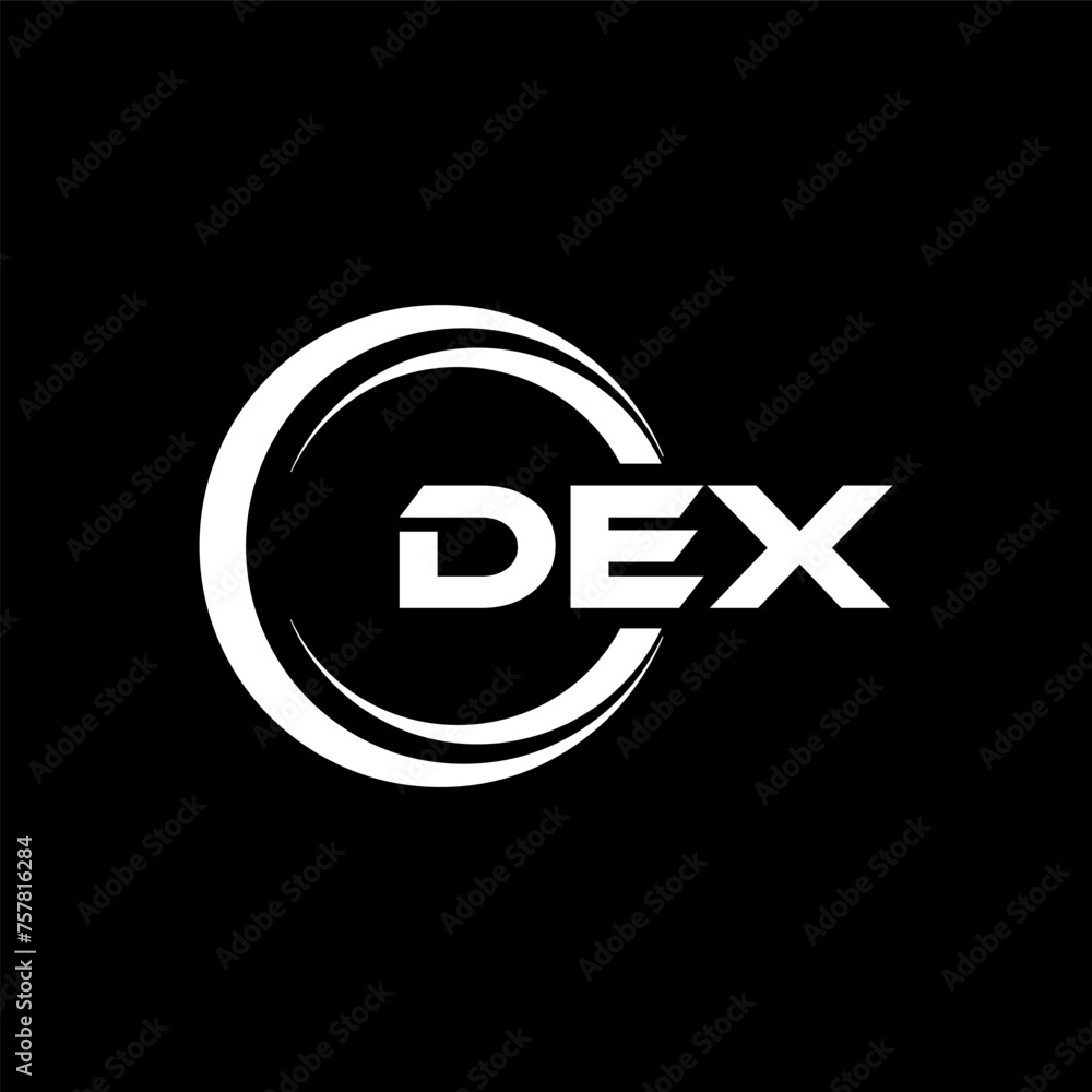 DEX letter logo design in illustration. Vector logo, calligraphy ...