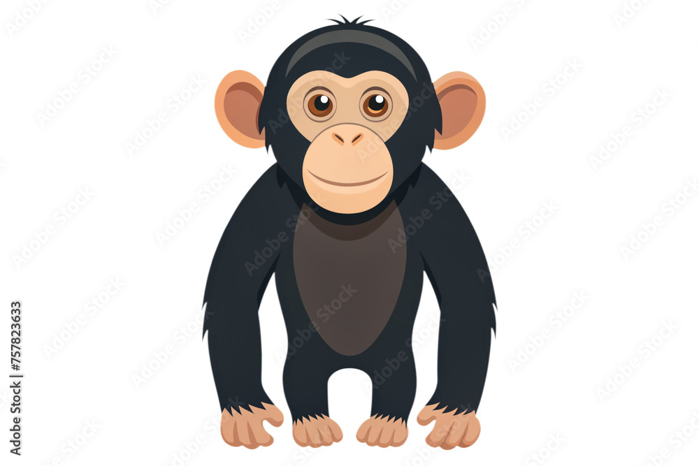 cartoon chimpanzee on a transparent background Stock Illustration ...