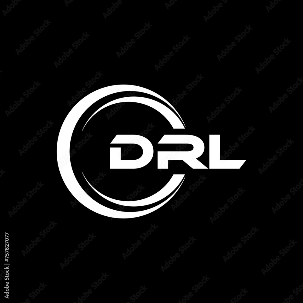 DRL letter logo design in illustration. Vector logo, calligraphy ...