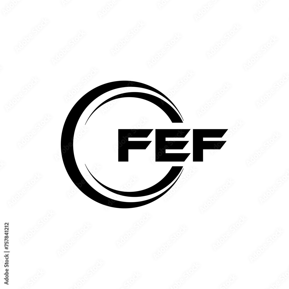 FEF letter logo design in illustration. Vector logo, calligraphy ...