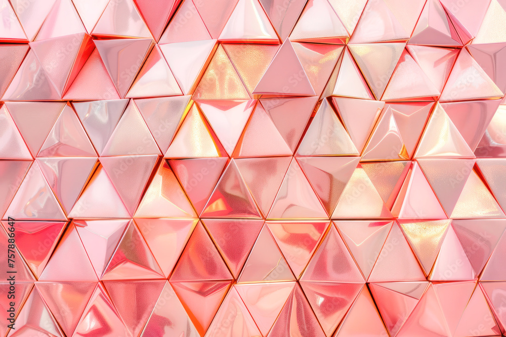 Geometric Rose Gold Reflections. A seamless pattern of rose gold ...