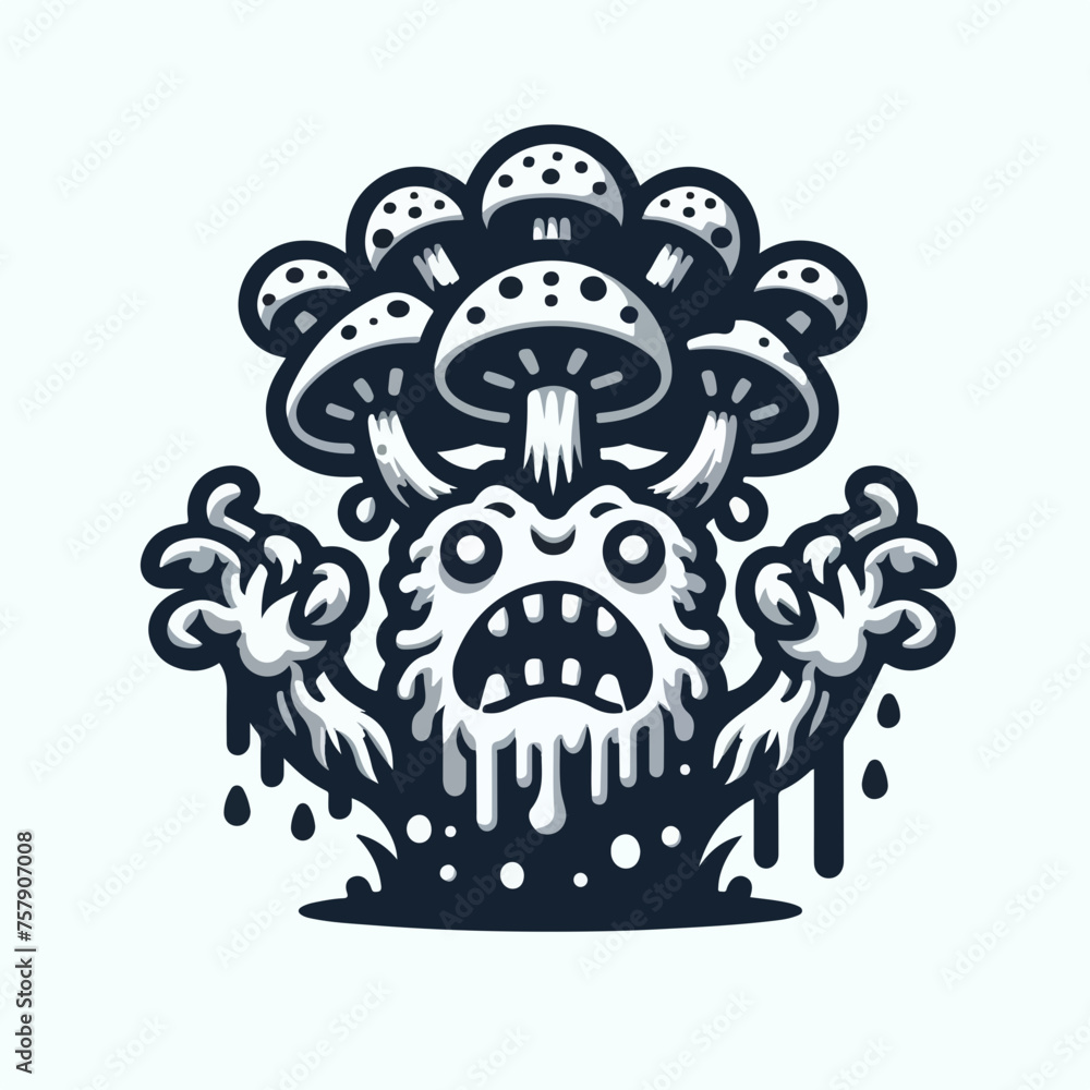 Typical fungi mushroom monster cell. Fungal Hyphae. Structure fungi ...