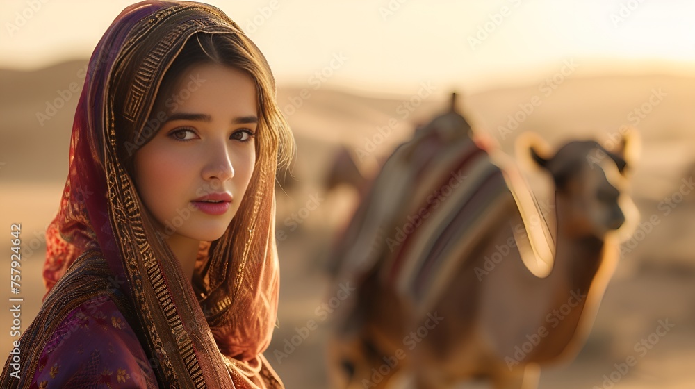 Rebekah, Adorned in Modest Attire, Bible Character, Portrait Shot ...