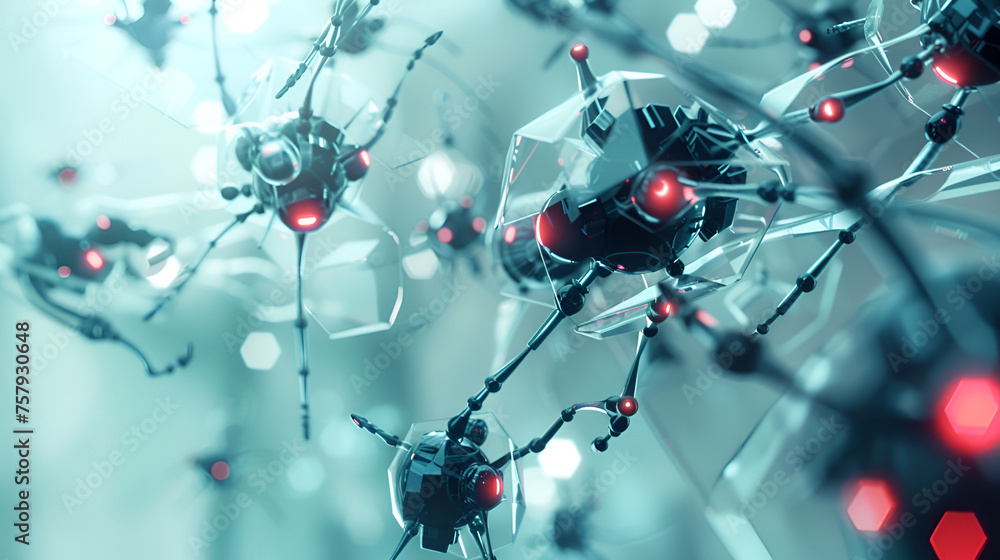 Illustration Stock comprehensive view of nanorobots in pharmaceutical ...