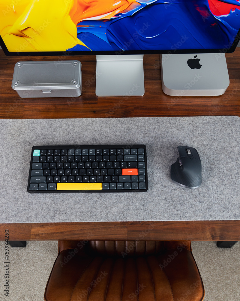 LONDON - MARCH 7, 2024: Apple Mac computer in modern home office, work ...