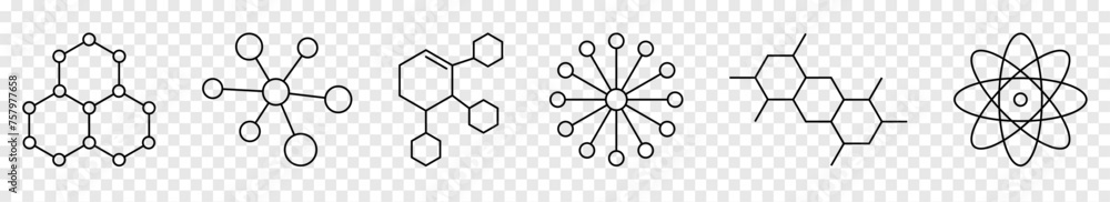 Molecule icons. Science concept. Vector illustration isolated on ...