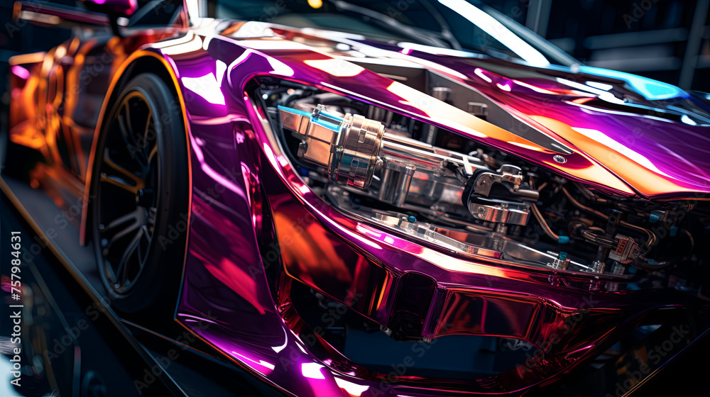 Racing car showcases aerodynamic body kit upgrades as it races through ...