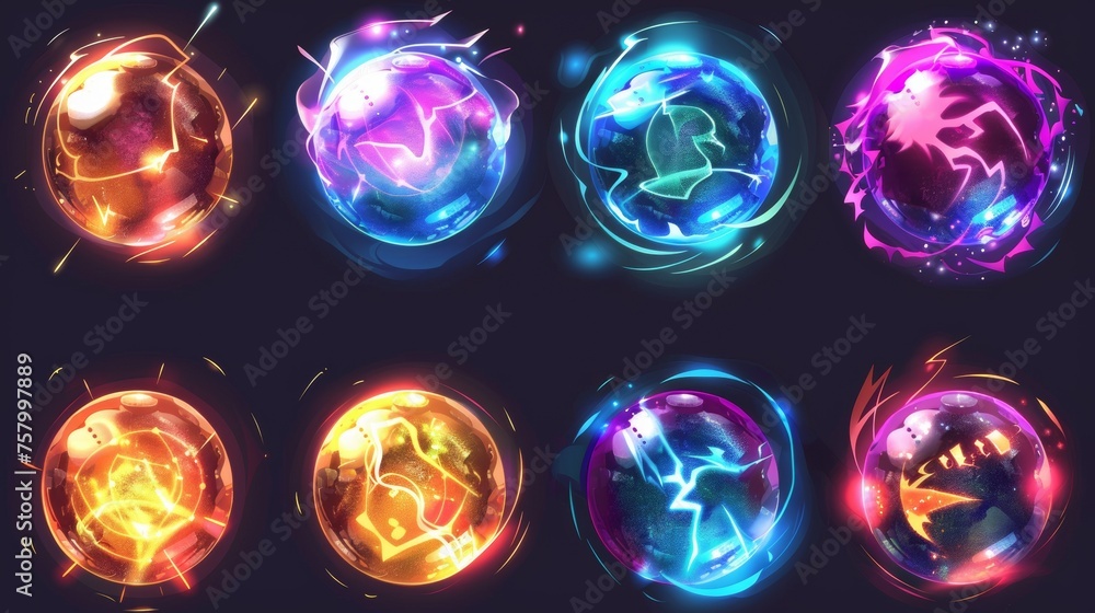 The spheres in this cartoon are magic spheres, energy balls that glow ...