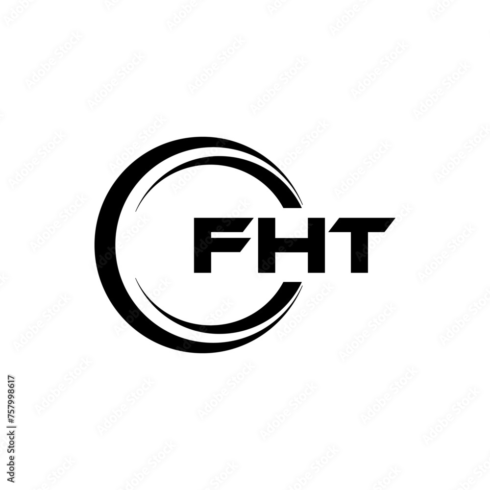 FHT letter logo design in illustration. Vector logo, calligraphy ...