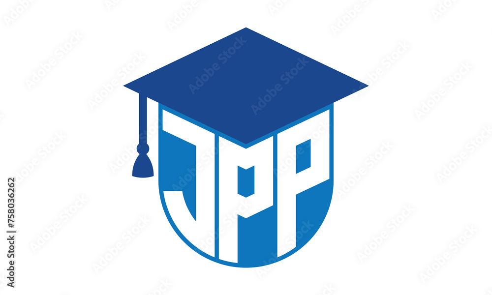 JPP initial letter academic logo design vector template. school college ...