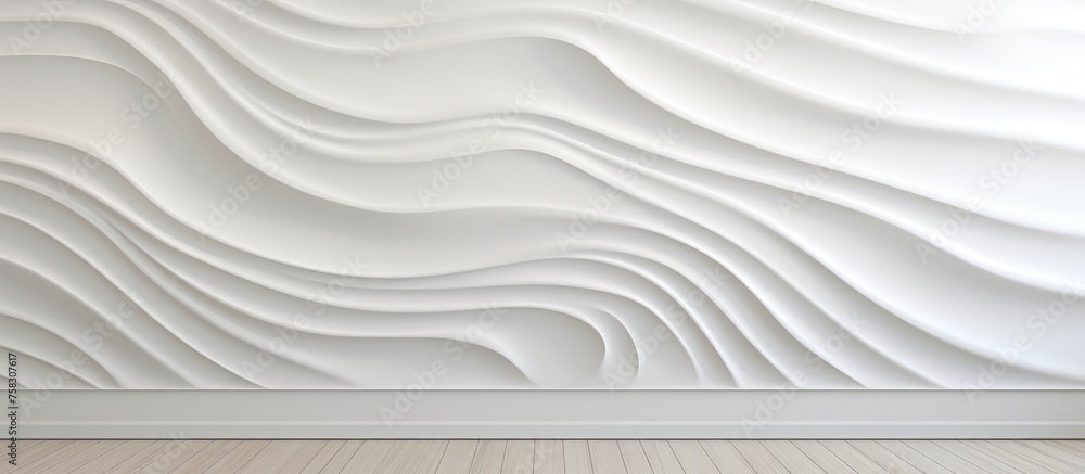 Photo Stock A white wall with a wave pattern on it complements the ...