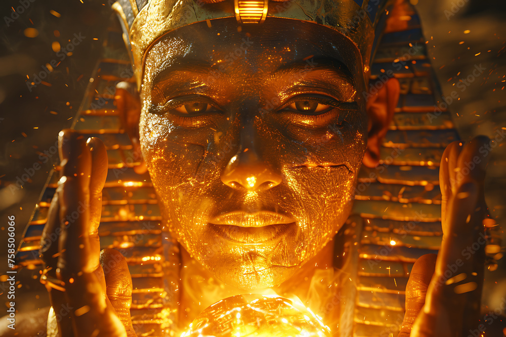 Stock-Illustration „A stunning depiction of Atum, a vital deity in ...