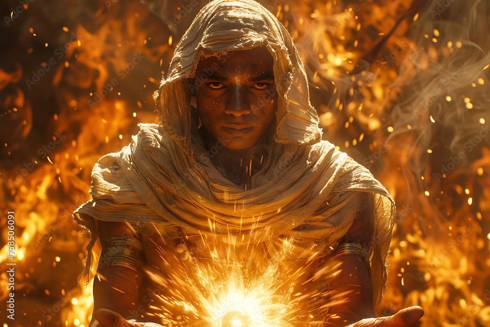 A stunning depiction of Atum, a vital deity in Egyptian mythology ...