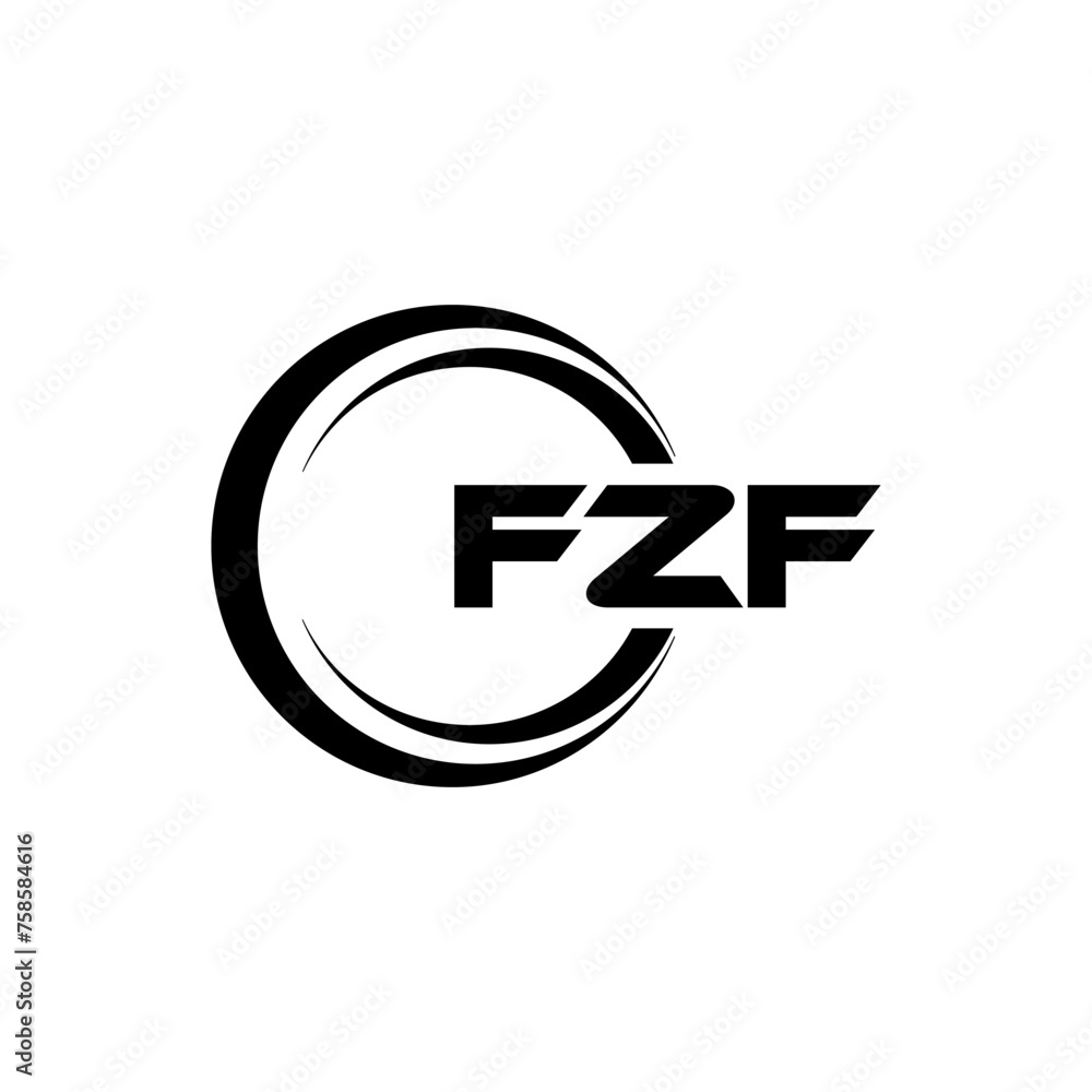FZF letter logo design with white background in illustrator, cube logo ...