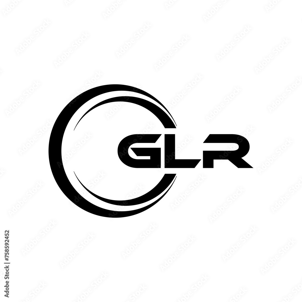GLR letter logo design with white background in illustrator, cube logo ...
