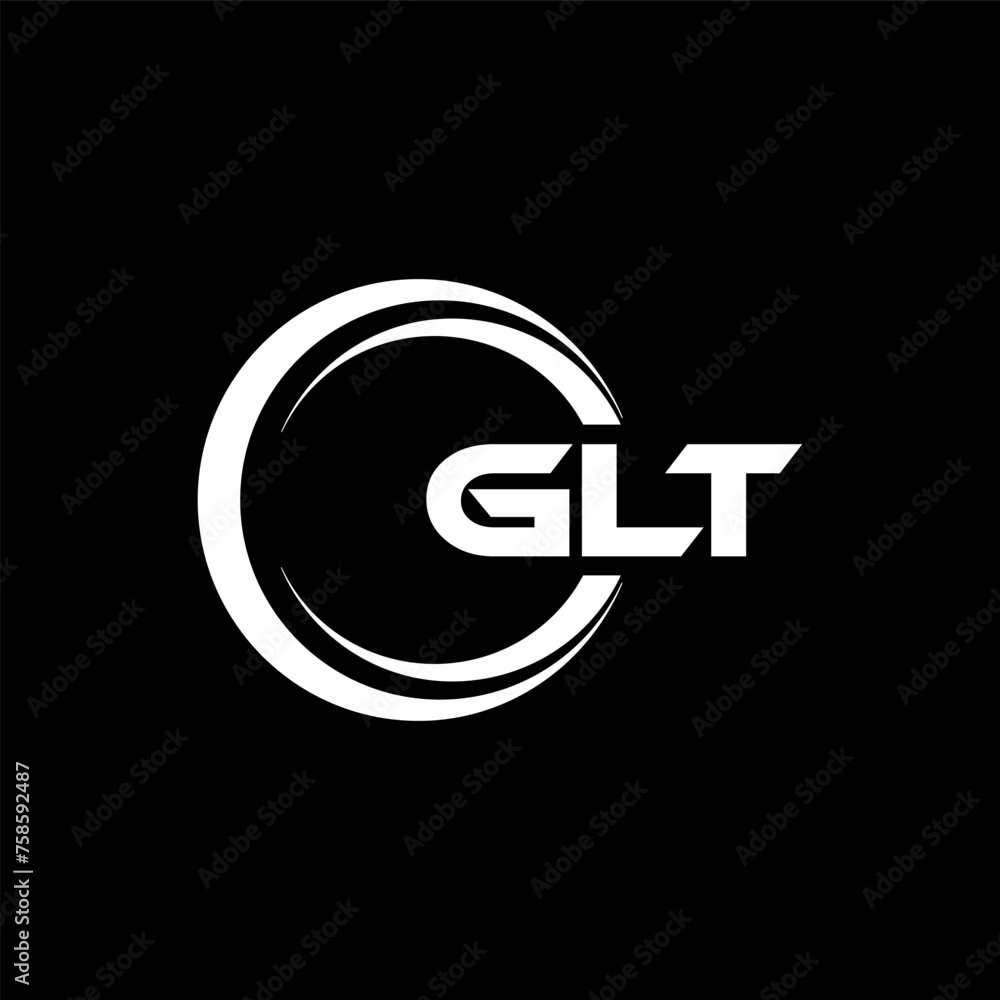 Image vectorielle Stock GLT letter logo design with black background in ...