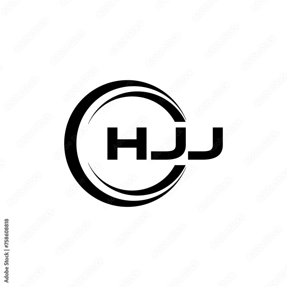 HJJ letter logo design with white background in illustrator, cube logo ...