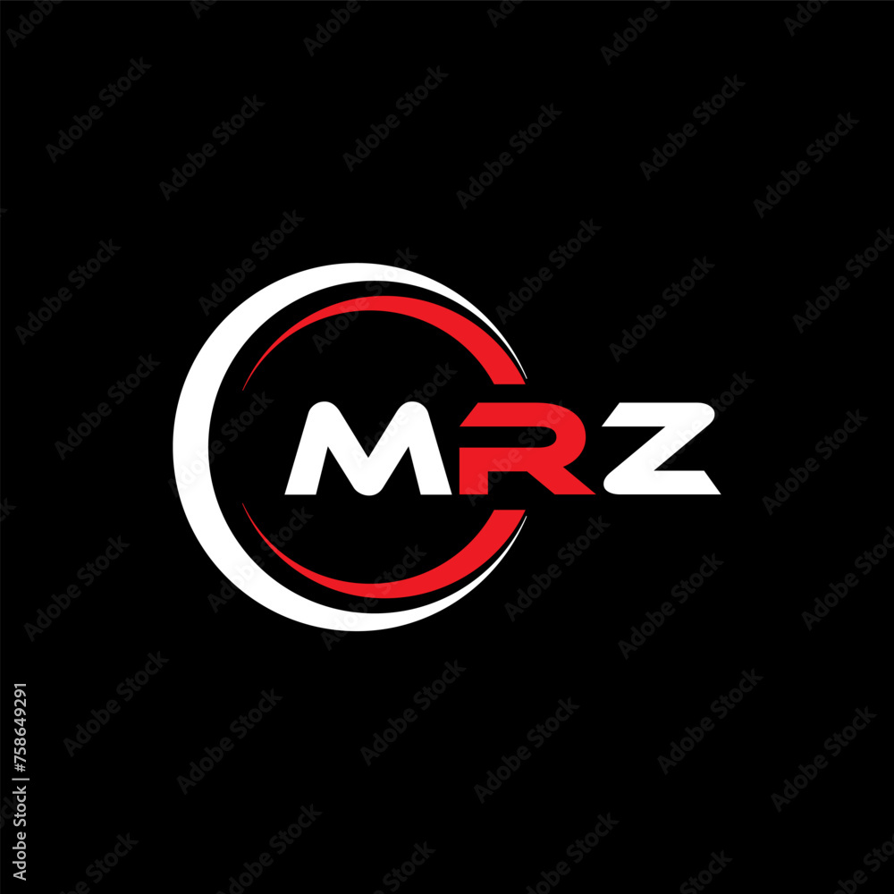 MRZ letter logo design with black background in illustrator, cube logo ...