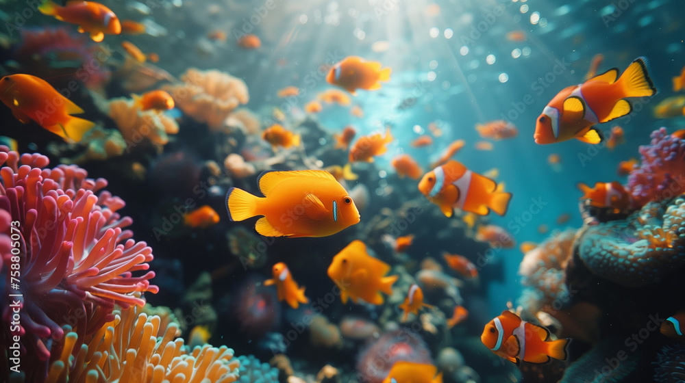 underwater photography of coral reefs with fish and fauna Stock Photo ...