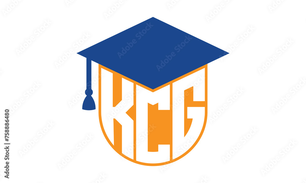 KCG initial letter academic logo design vector template. school college ...