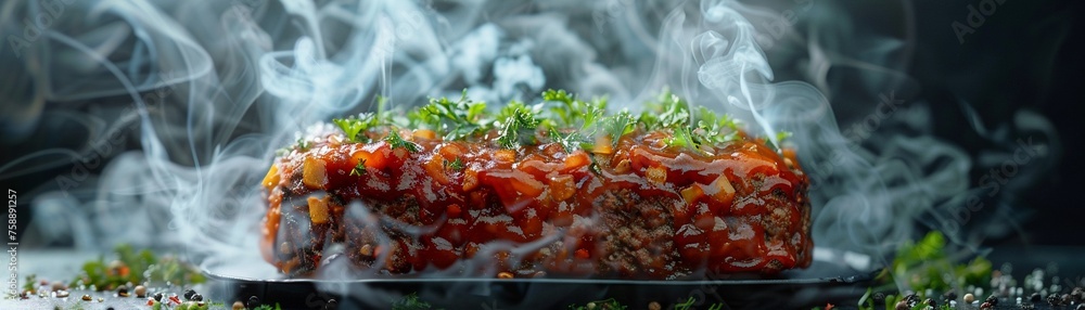 Illustration Stock A meatloaf transformed into a work of art through ... Illustration Stock A meatloaf transformed into a work of art through ...